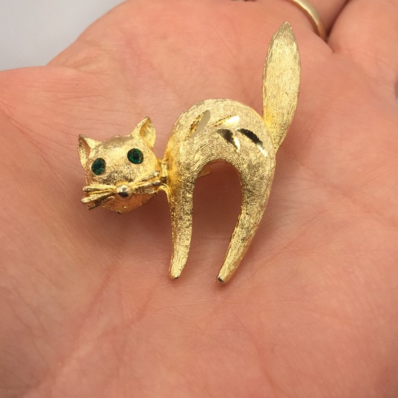 Mamselle | Jewelry | Vintage Mamselle Rhinestone Cat Brooch | Poshmark